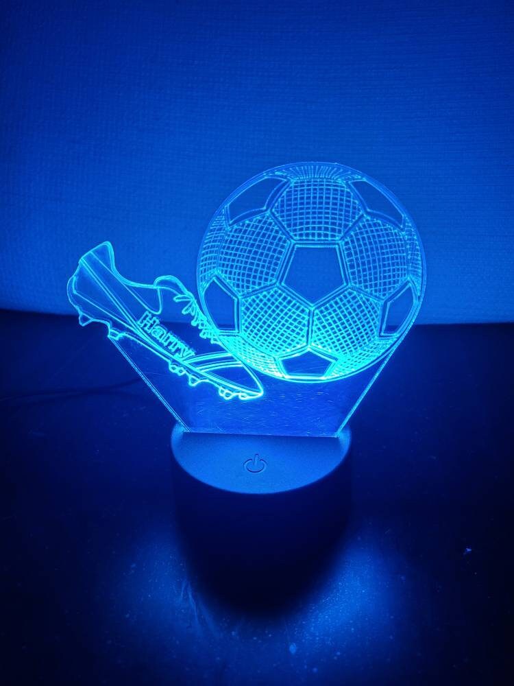 3D LED Personalised Football and Boot Kicking Sport Boys Kids - Etsy UK