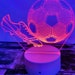 3D LED Personalised Football and Boot Kids Bedroom Lamp Remote Control ...