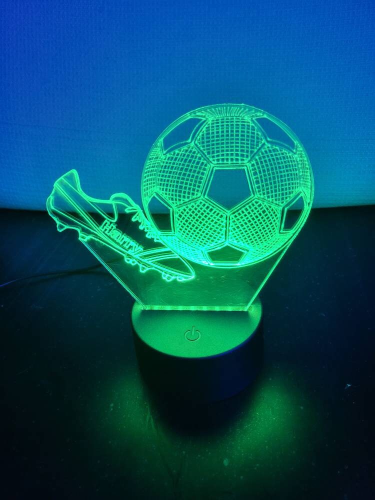 3D LED Personalised Football and Boot Kicking Sport Boys Kids - Etsy UK