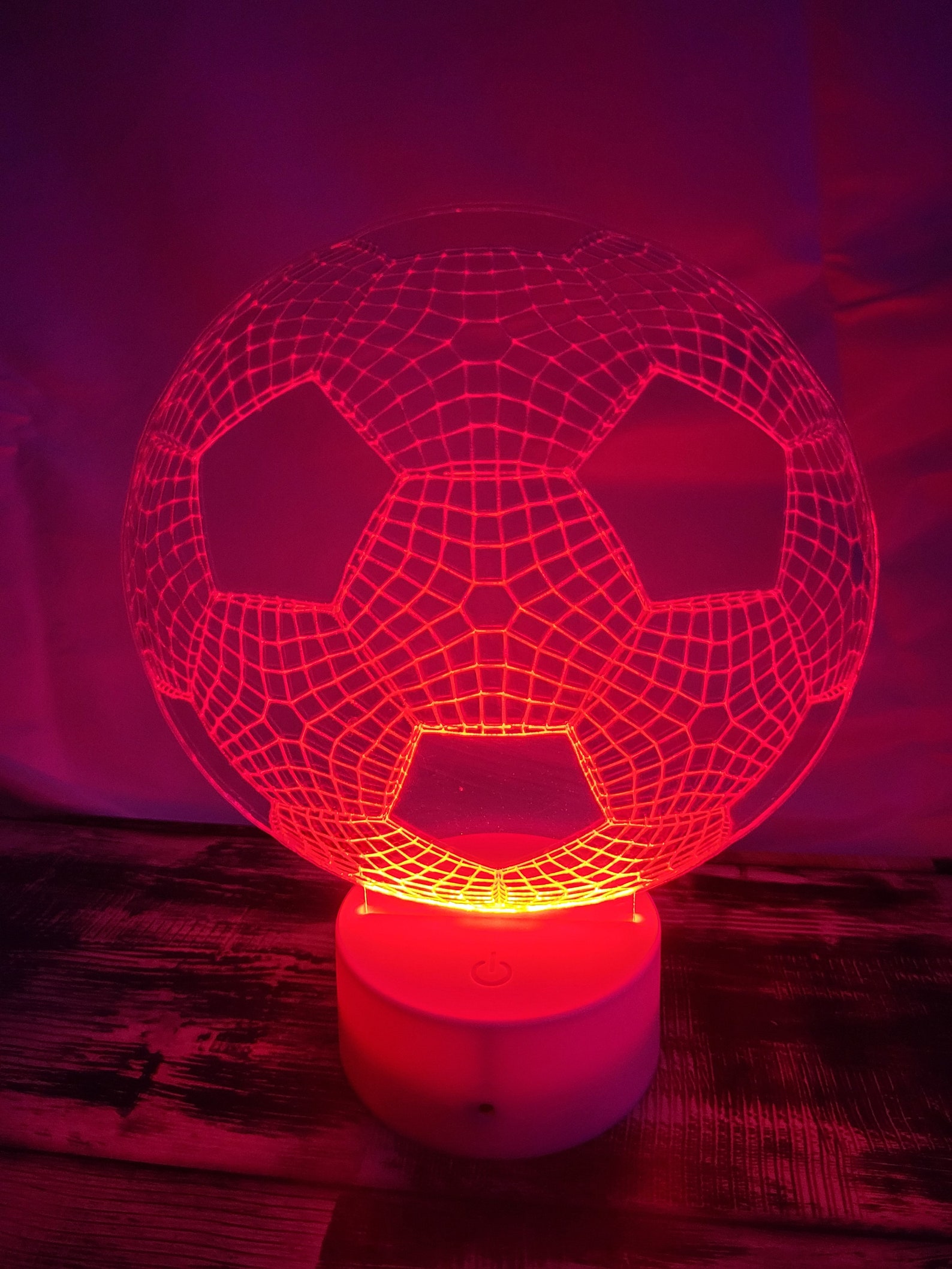 3D LED Football Lamp / Light Handmade in UK - 7 Colours and Remote ...