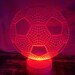 3D LED Football Lamp / Light Handmade in UK - 7 Colours and Remote ...