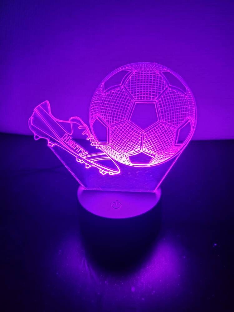 3D LED Personalised Football and Boot Kicking Sport Boys Kids - Etsy UK