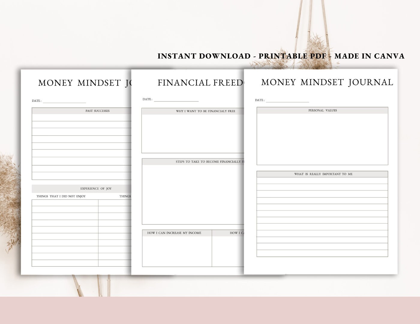 Printable Money Mindset Journal | Financial Abundance Planner | Money ...