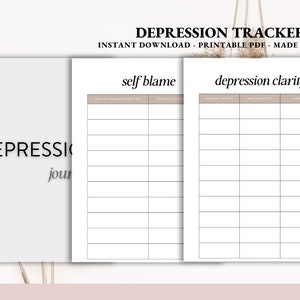 Printable Depression Therapy Journal Workbook Planner | Mental Health ...