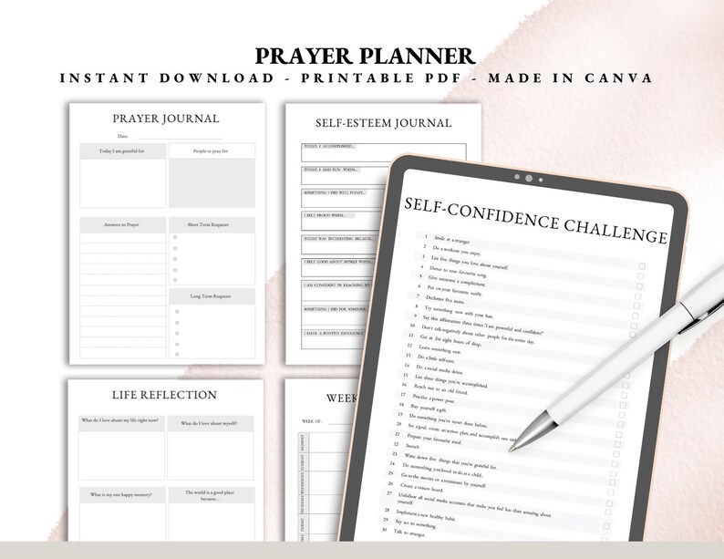 Prayer Planner Prayer Journal Printable Bible Study Guide Gratitude ...