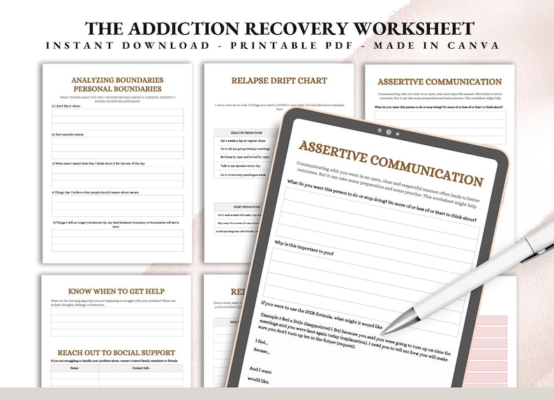 Printable Addiction Recovery Planner | Journaling | Addiction | Self ...