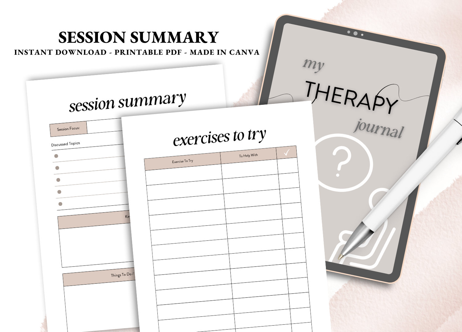 Digital Therapy Journal | iPad Therapy Notes | Therapy Tracker ...