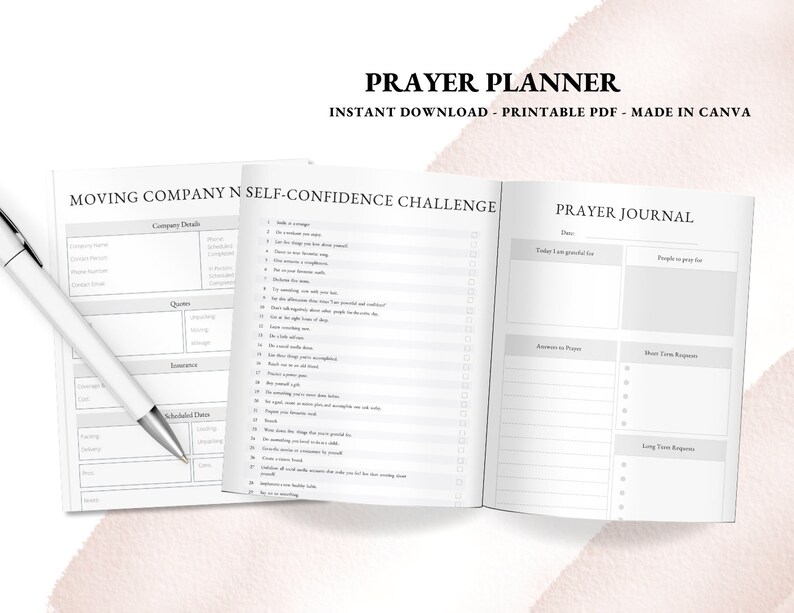 Prayer Planner Prayer Journal Printable Bible Study Guide Gratitude ...