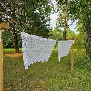 Vintage Curtains, Set of 2 Kitchen Valance Half Cafe White Floral ...