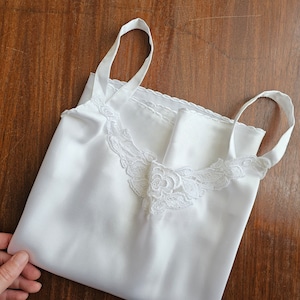 Vintage Camisole, White Cami Lingerie Floral Lace Trim Thin Shoulder ...