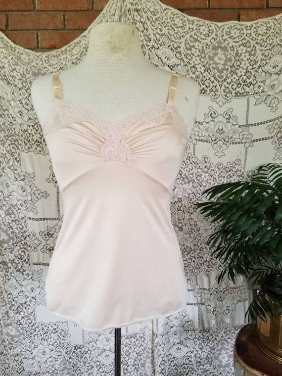 Sale Vintage Nude Slip Shadowline 32 Beige Dusty Rose… Gem