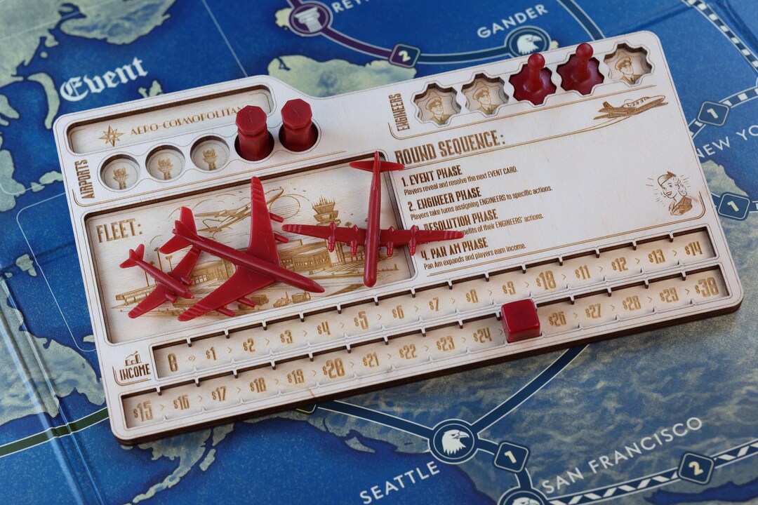 Pan Am Board Game Player Board | Birch Plywood Organizer - Etsy