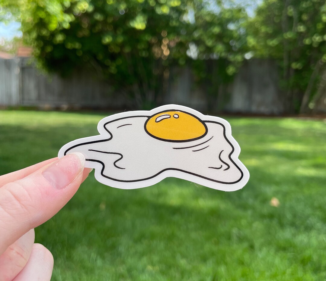 Fried Egg Sticker, Egg Sticker, Laptop Sticker, Water Bottle Sticker ...
