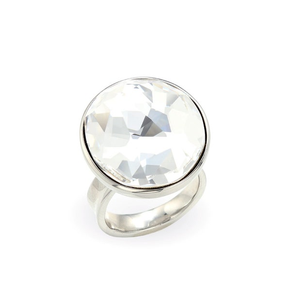 Clear Stone Ring - Etsy