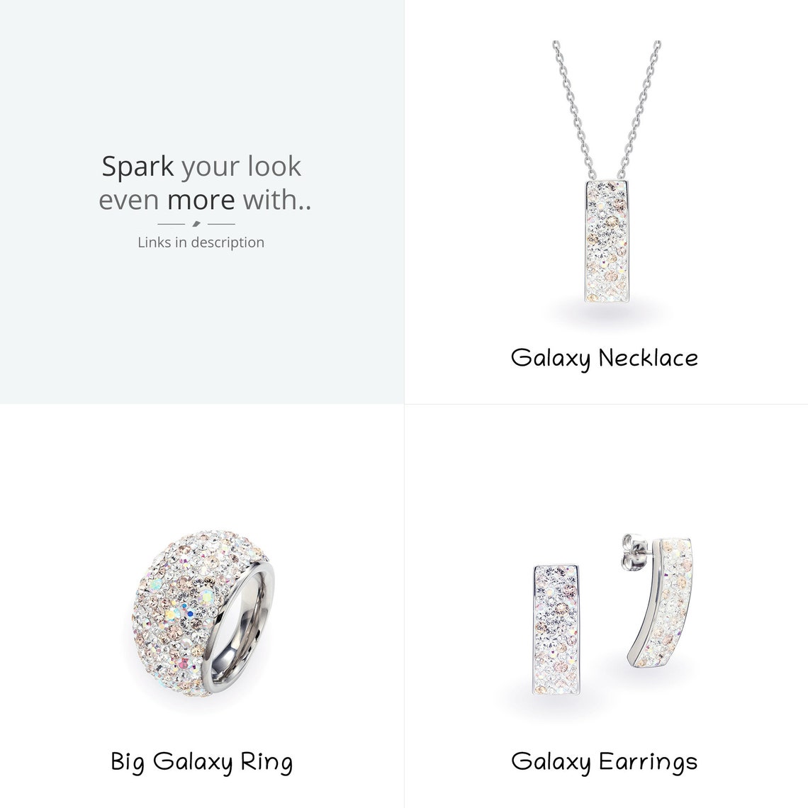 Unique Swarovski Ring Band Sparkly Crystal Ring 316L - Etsy