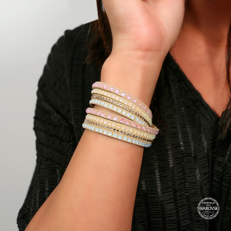 Swarovski Sparkly Multistrand Bracelet Multi Wrap Bracelet | Etsy