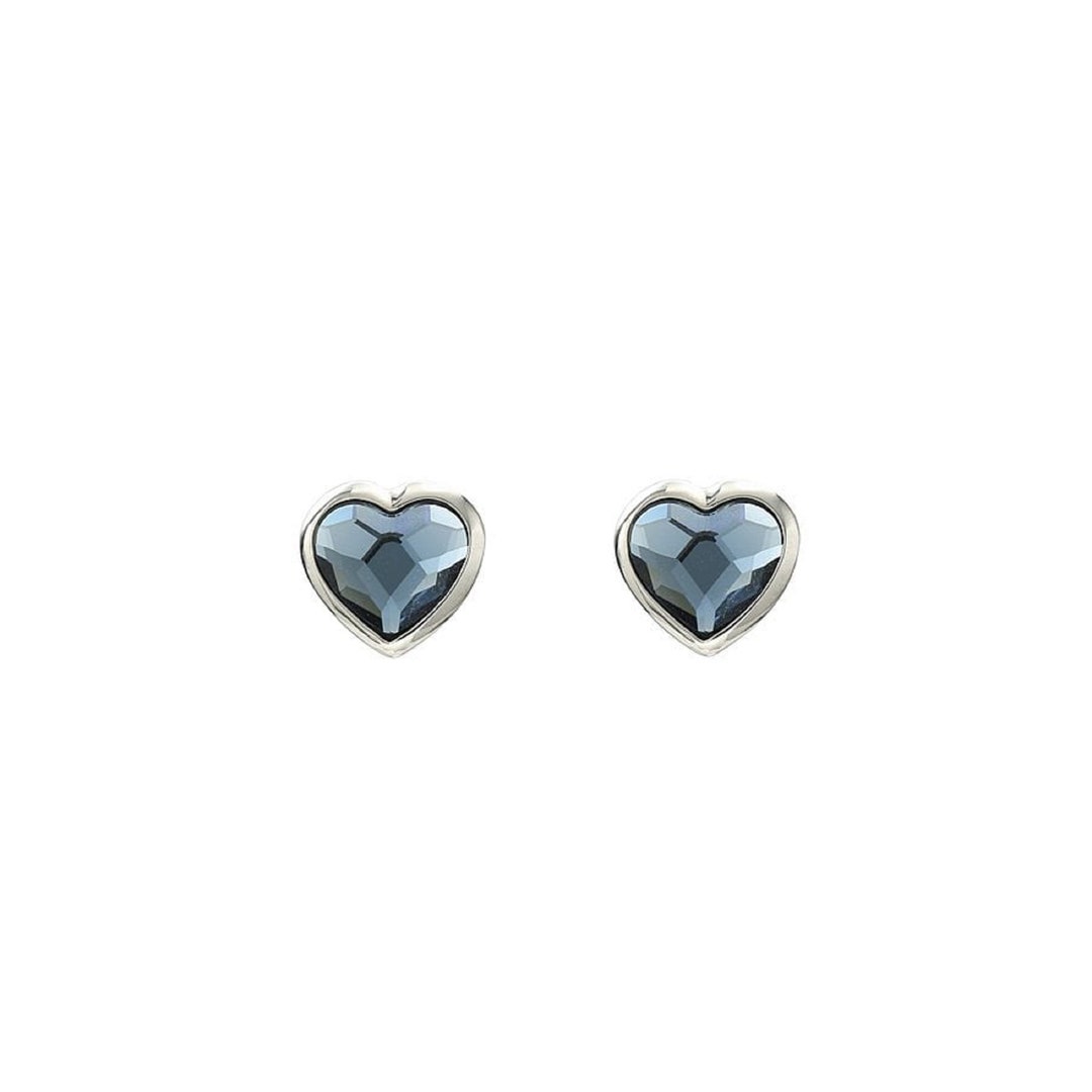 Blue Heart Earrings Swarovski Heart Earrings Surgical Steel Earrings ...