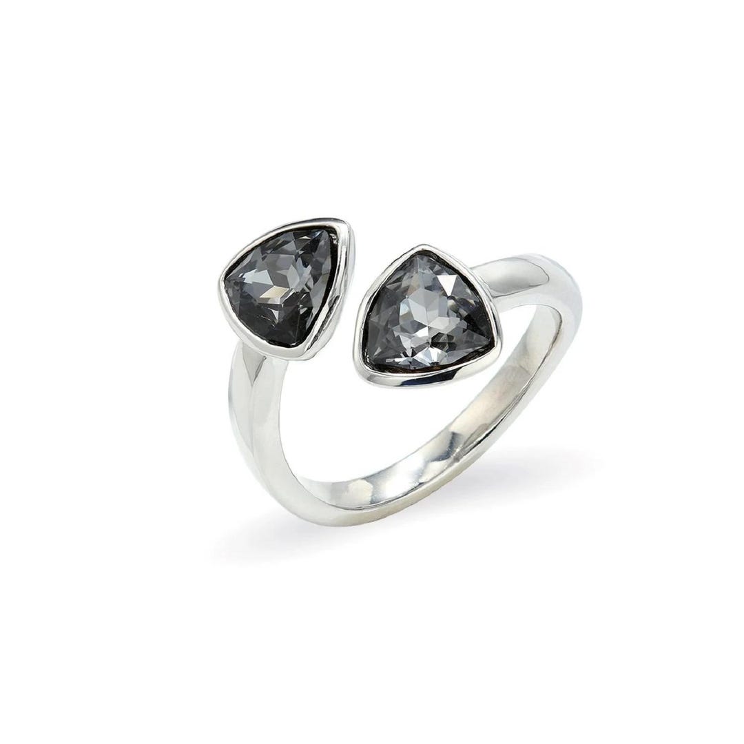Black Triangle Ring for Women • Handmade Wrap Ring • Sparkly Black ...