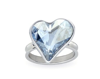Light Blue Heart Ring - Etsy