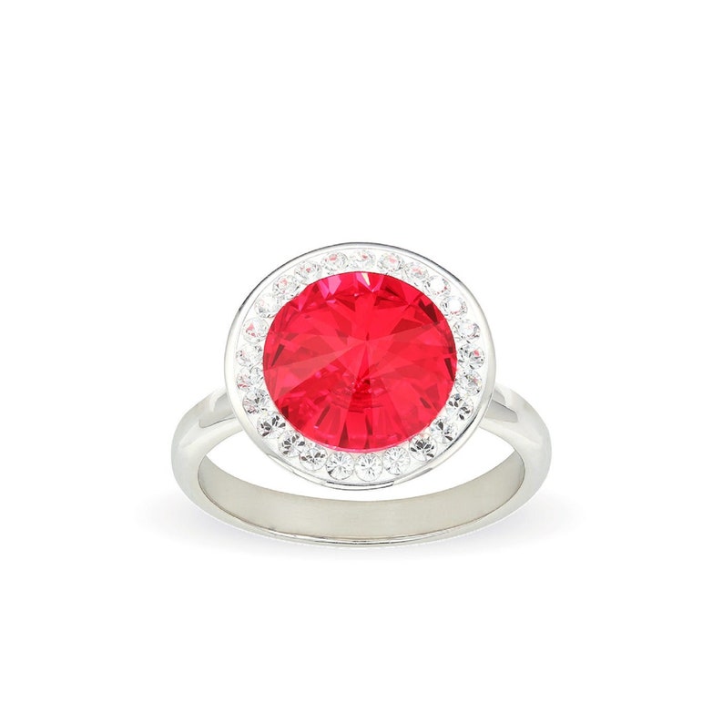 Swarovski Light Siam Red Ring for Women Sparkly Red Crystal - Etsy