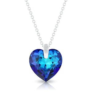 Swarovski Aquamarine Light Blue Heart Necklace Sparkly Crystal Heart ...