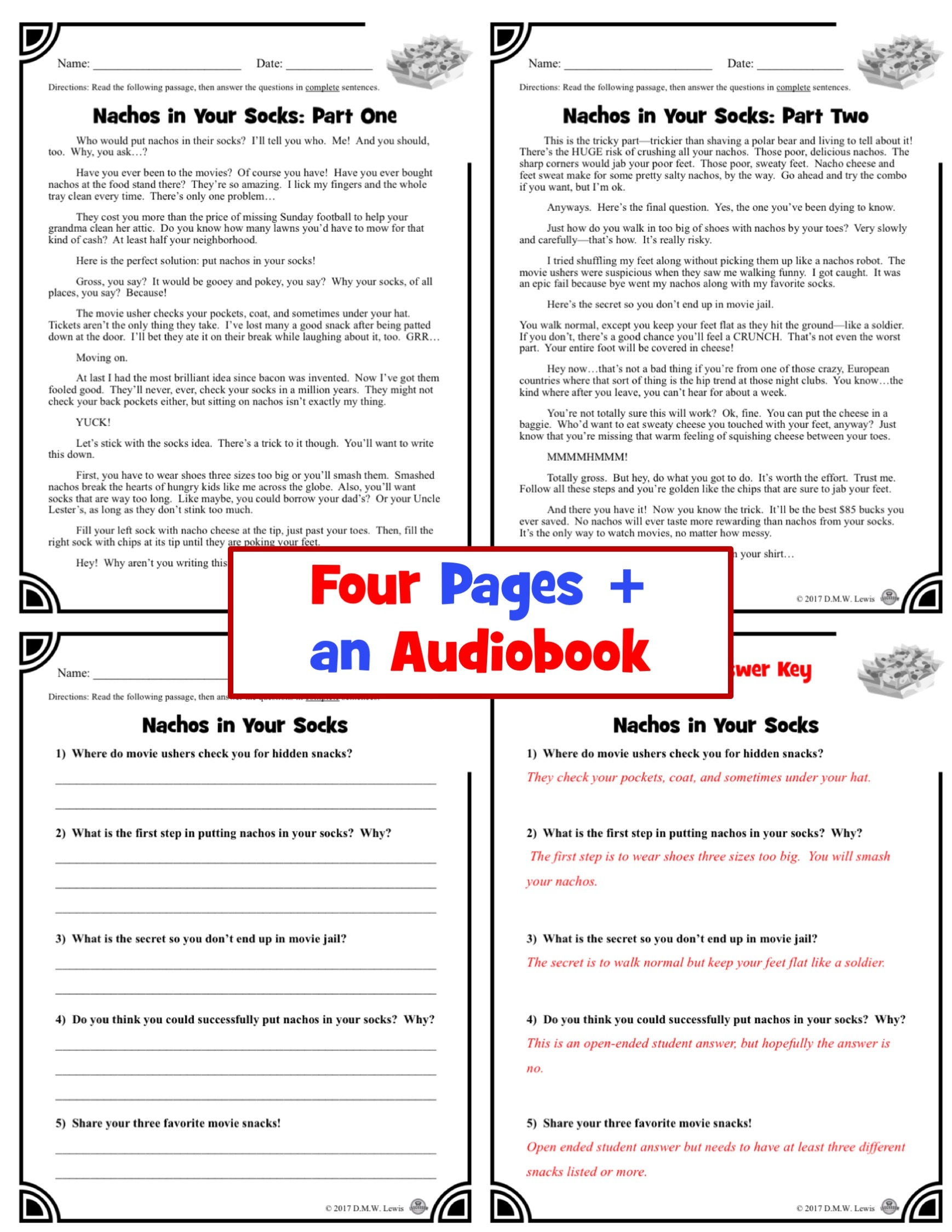 Fun Reading Comprehension Passages Hilarious Funny Kids - Etsy