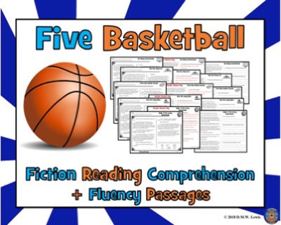 5 Basketball Fun Fiction Reading Comprehension Passages: Funny Reading ...