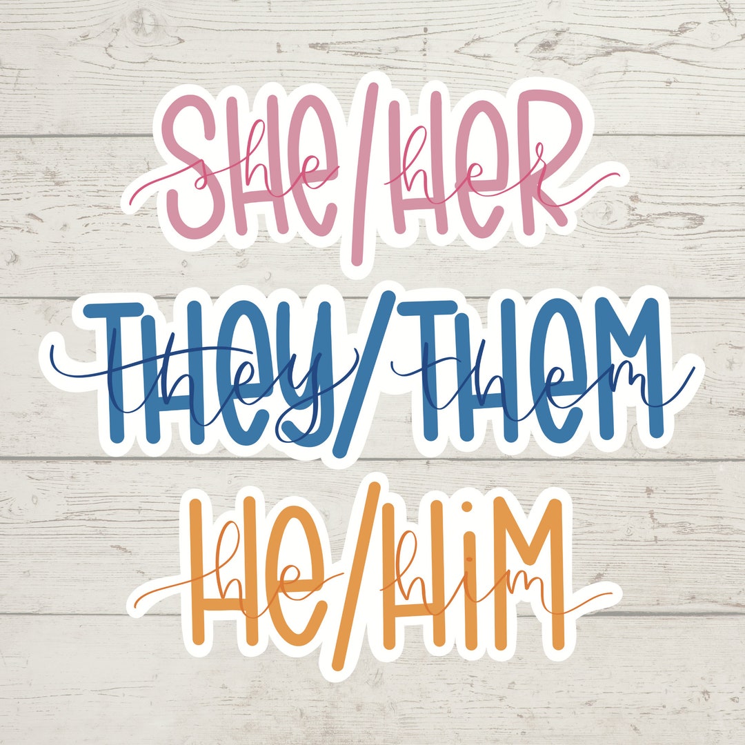 Pronoun Sticker Custom Pronoun Sticker Personalized Stickers - Etsy