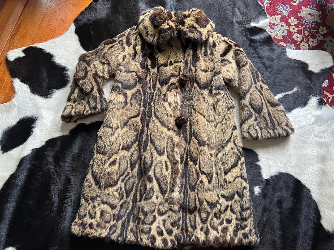 Rare Vintage 1950s 1960s Clouded Leopard Print Fur Coat Size Small - Etsy