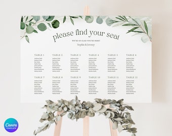 Wedding Chart Seating Sophia - Etsy