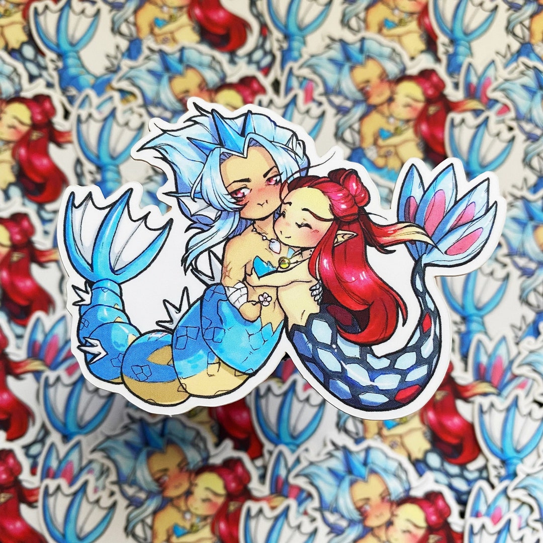 Mermaid Hug Stickers - Etsy