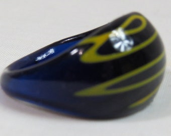 Vintage Glass Ring | Etsy