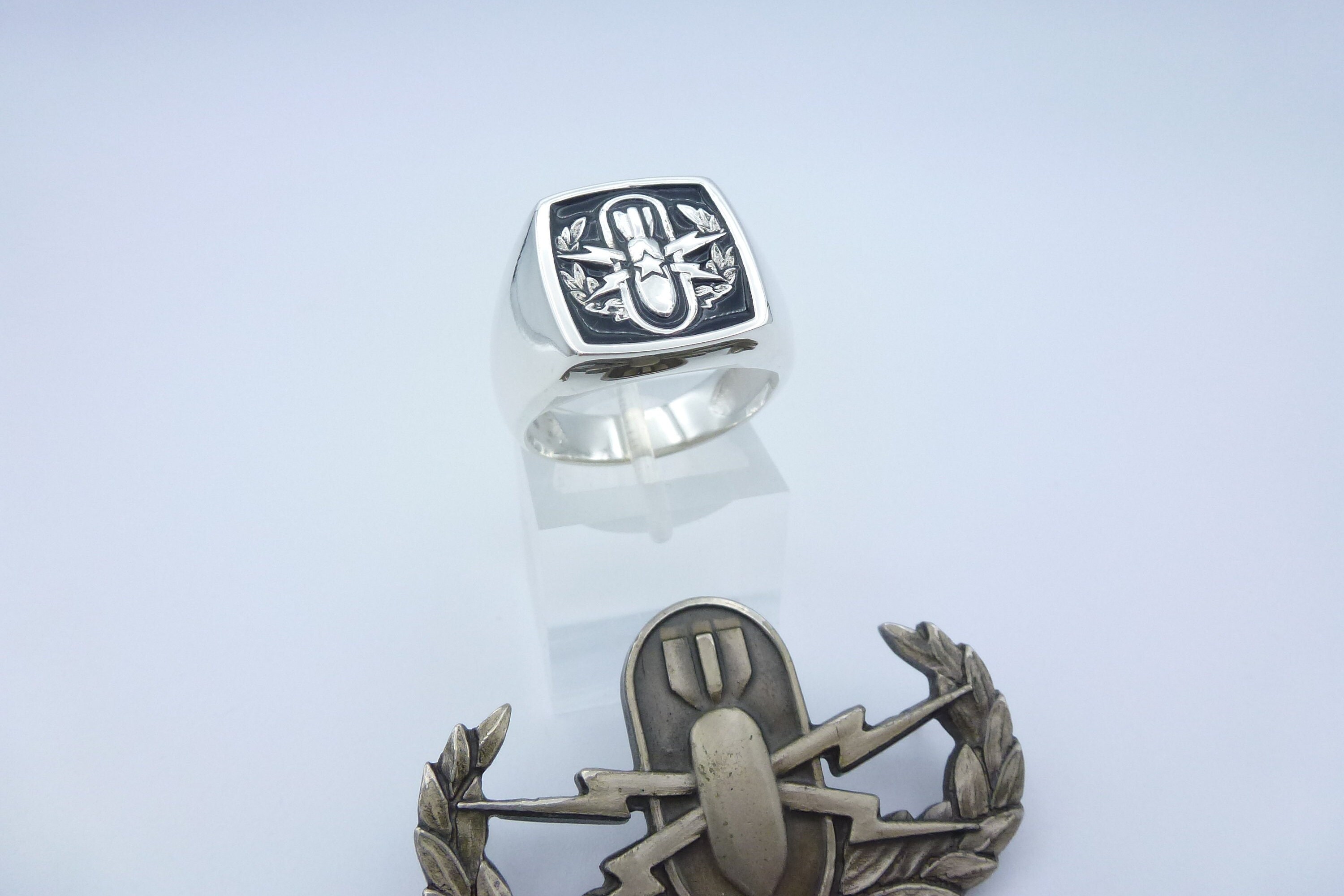 EOD Sterling Silver Ring senior Badge - Etsy