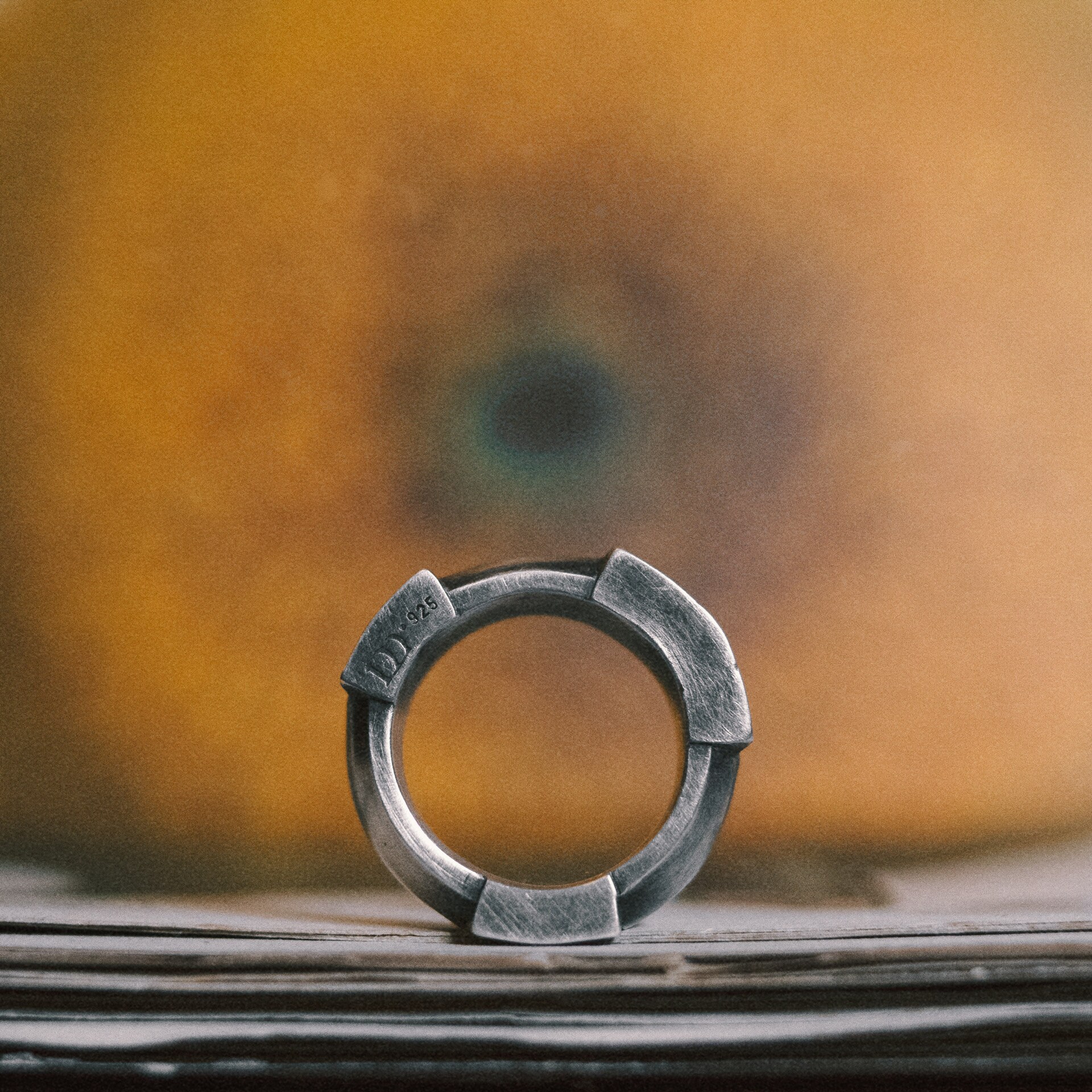 8mm Sterling Silver Cog Ring, Industrial Geometric Statement Unisex ...