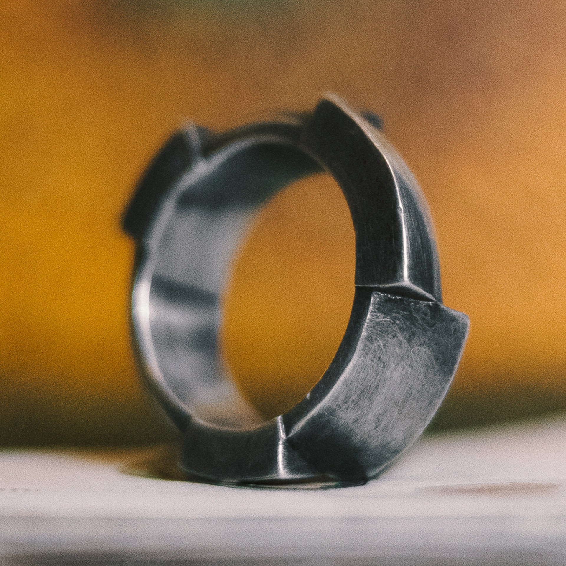 8mm Sterling Silver Cog Ring, Industrial Geometric Statement Unisex ...