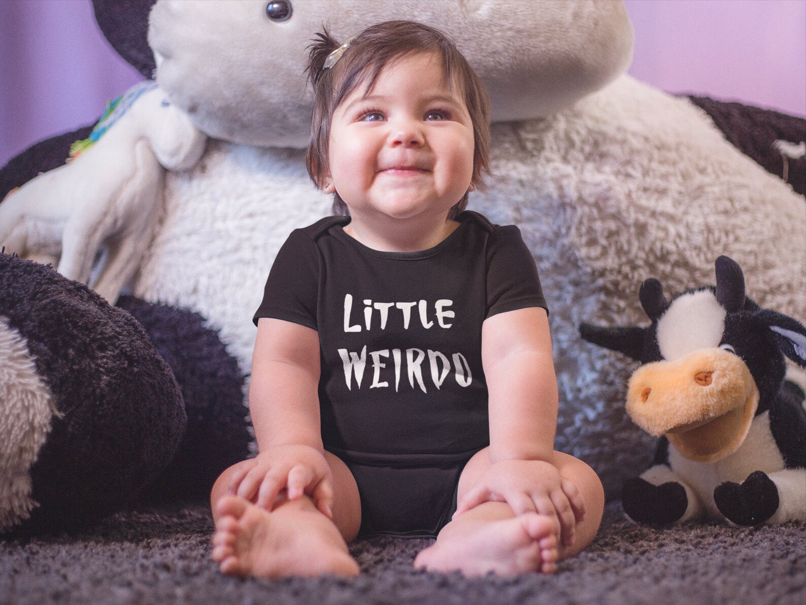 Little Weirdo Goth Baby One Piece - Etsy