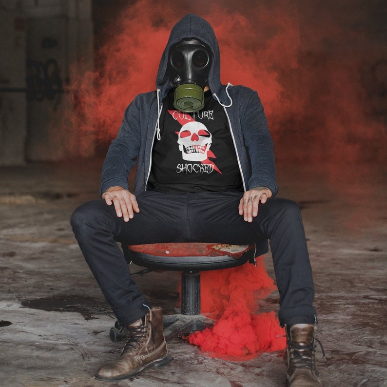 Shock Symbol Skull Culture Shocked Logo Tee - Etsy