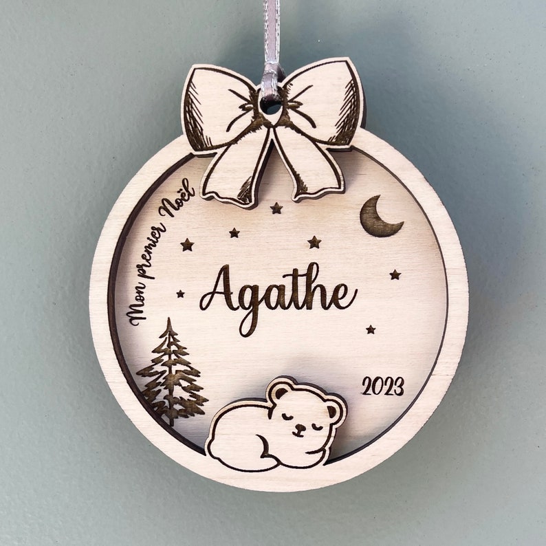 Personalized Wooden "my First Christmas" Bauble, Christmas or Birth ...