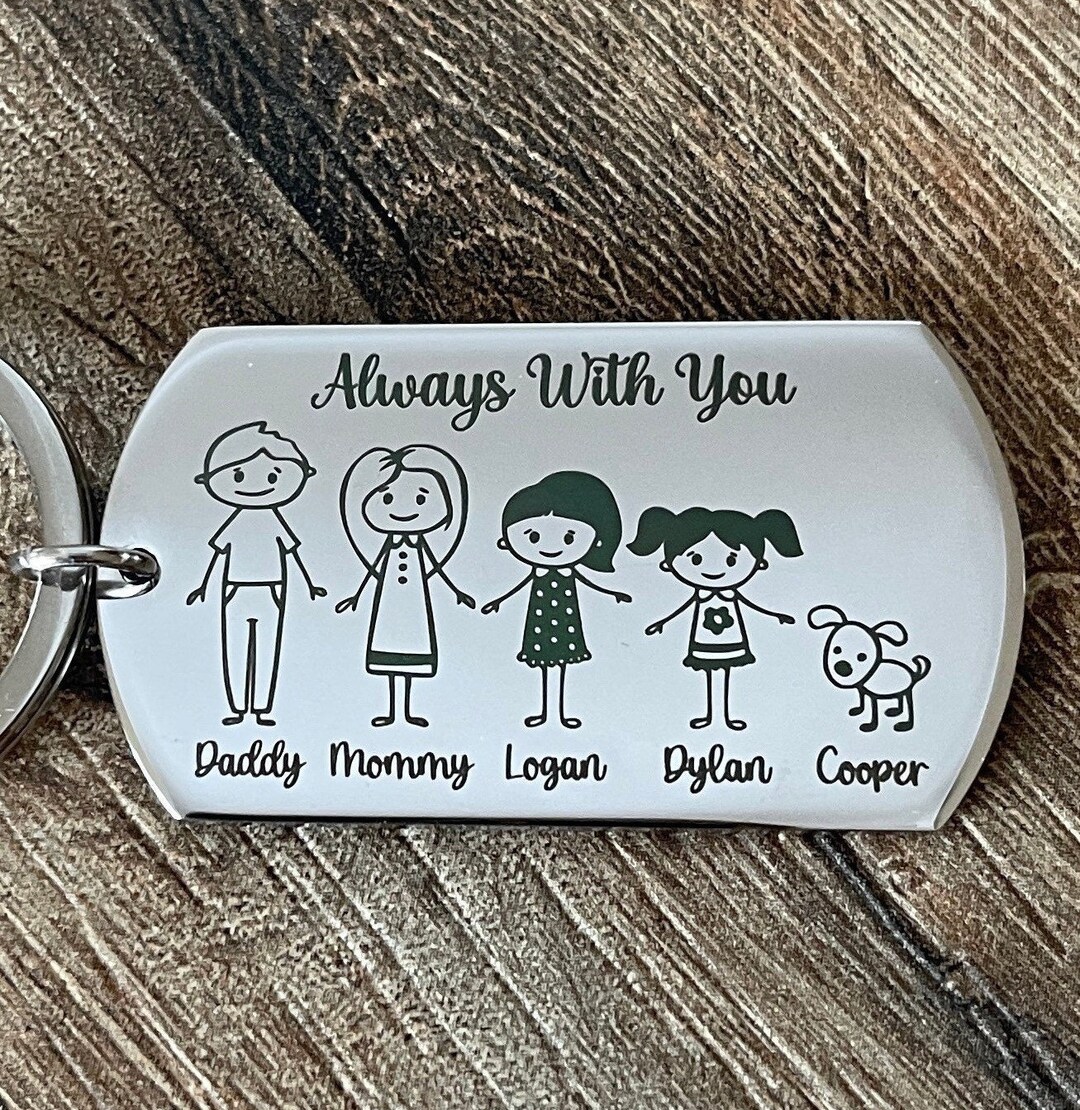 Personalized Stainless Steel Family Keychain Engraved Gift for Mother ...