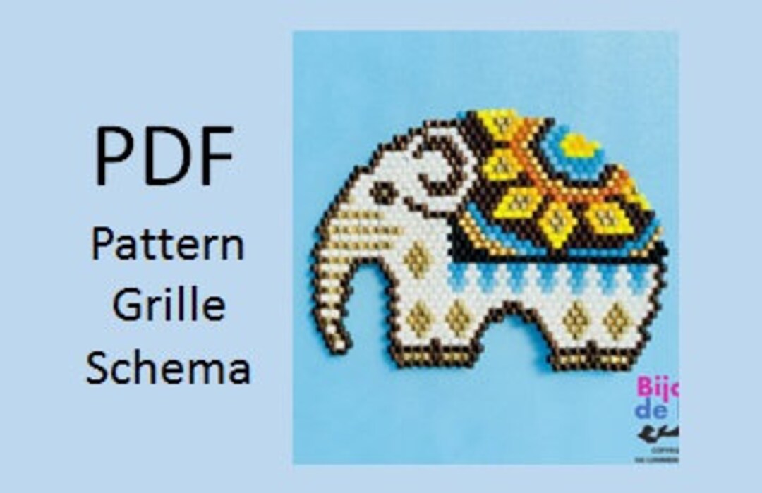 Elephant Bead Weaving Diagram / Miyuki Pattern / Miyuki Pattern ...