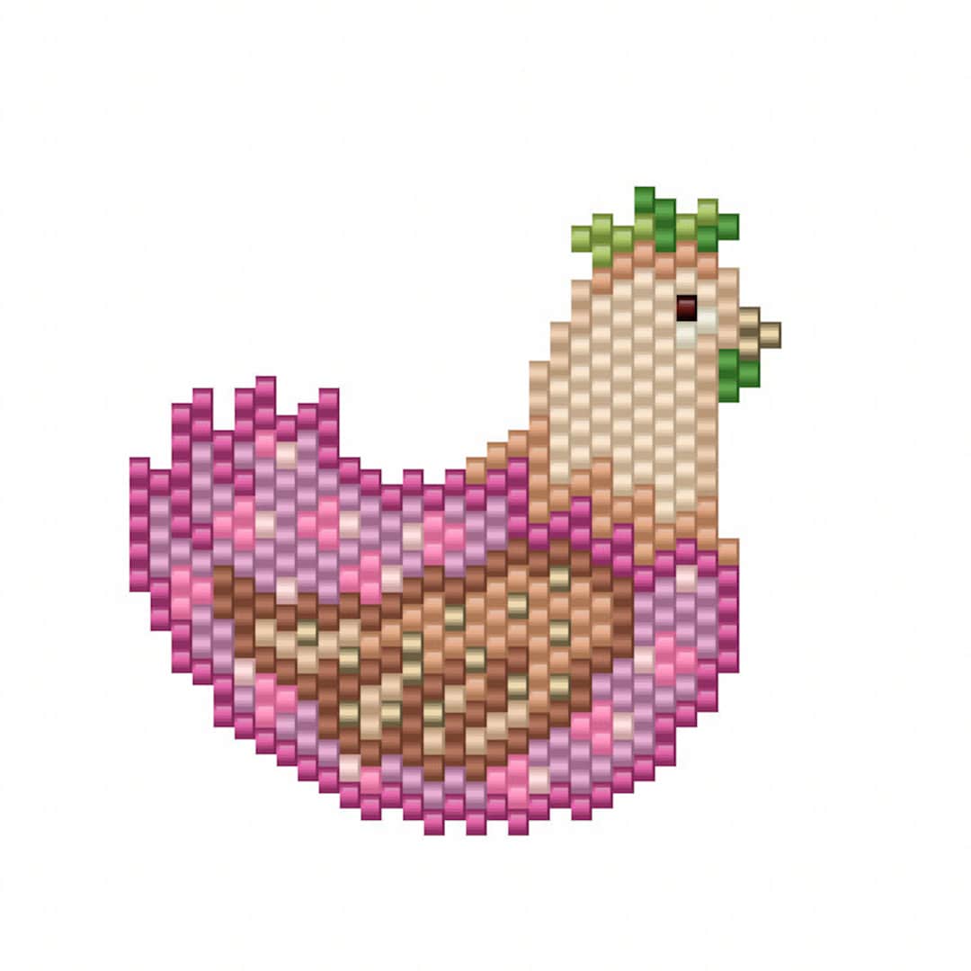 Pink Hen Weaving Diagram - Etsy