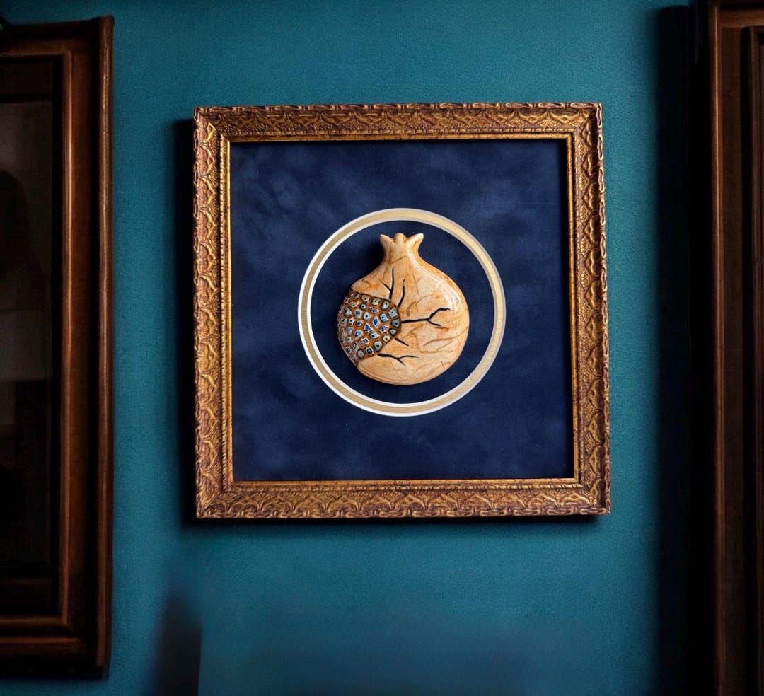 Hand-painted Ceramic Pomegranate Tile Framed Turkish Wall Art - Etsy