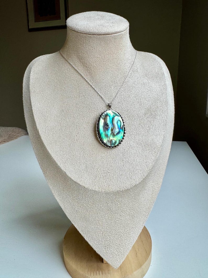 Sterling Silver Abalone Shell Pendant Necklace – Ocean Inspired Boho ...