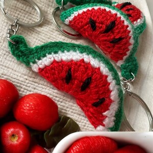 Watermelon Handcrocheted Keychain | Keyring Summer Accessories - Etsy