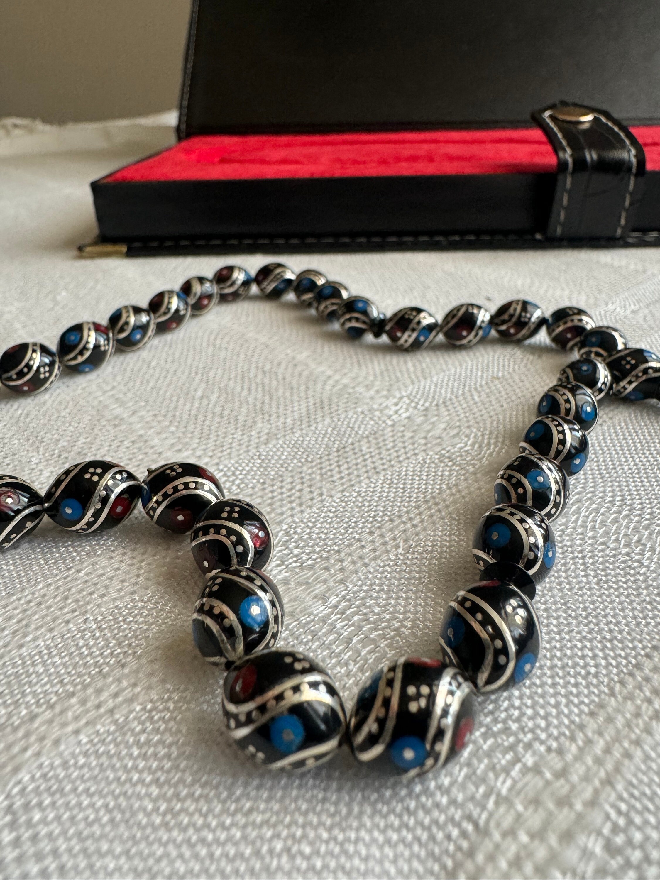 Tesbih Prayer Beads Handcrafted Jet Stone oltu 925 Sterling Silver ...