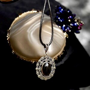 Jet Stone Necklace | “oltu” Stone | Healing Stone | 925 Sterling Silver ...