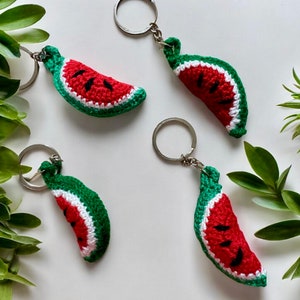 Watermelon Handcrocheted Keychain | Keyring Summer Accessories - Etsy
