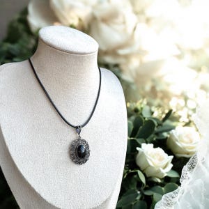 Jet Stone Necklace | “oltu” Stone | Healing Stone | 925 Sterling Silver ...