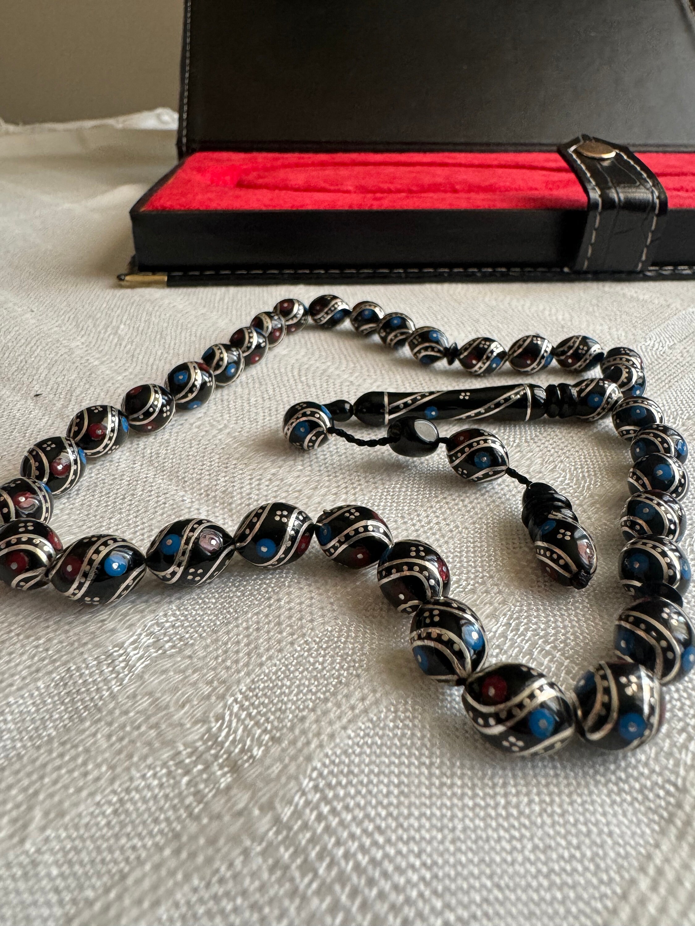 Tesbih Prayer Beads Handcrafted Jet Stone oltu 925 Sterling Silver ...