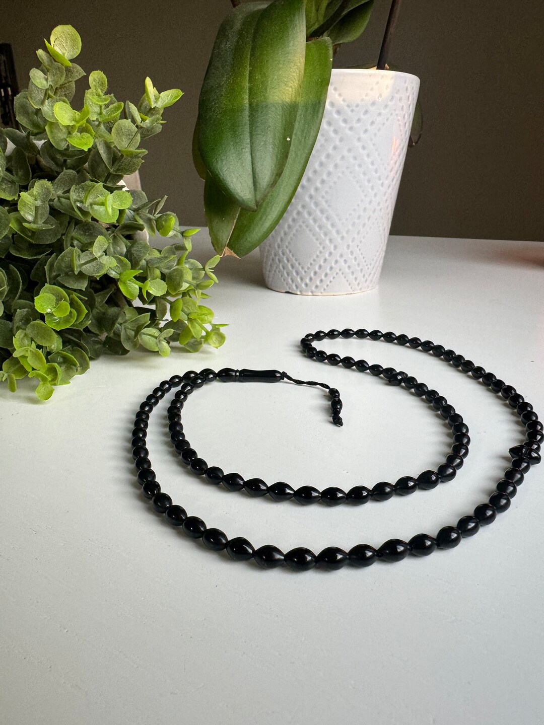 Tasbih Prayer Beads Jet Stone crafted With Special Natural Oltu Stone ...